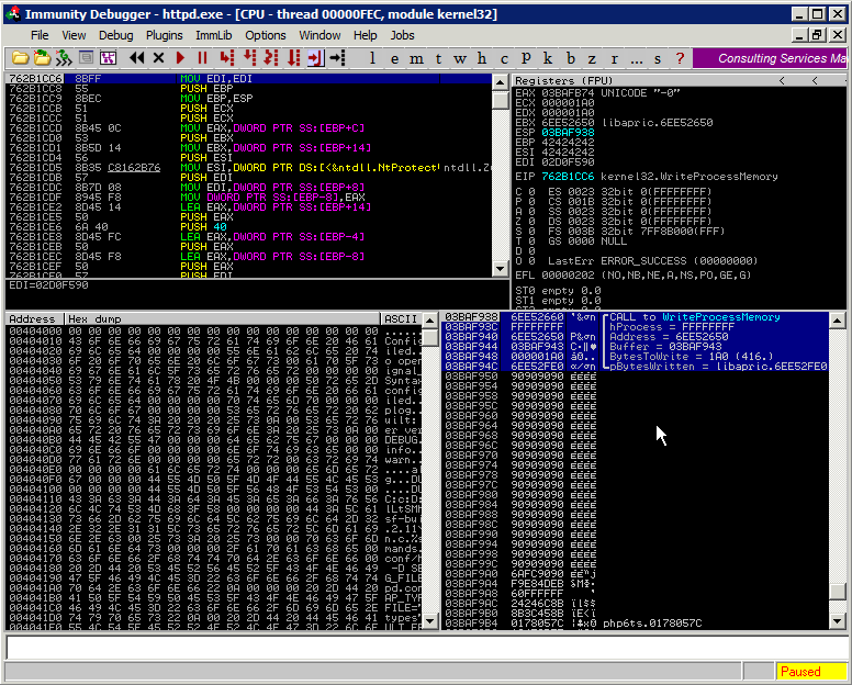 Advanced Windows Exploitation - ROP exploit